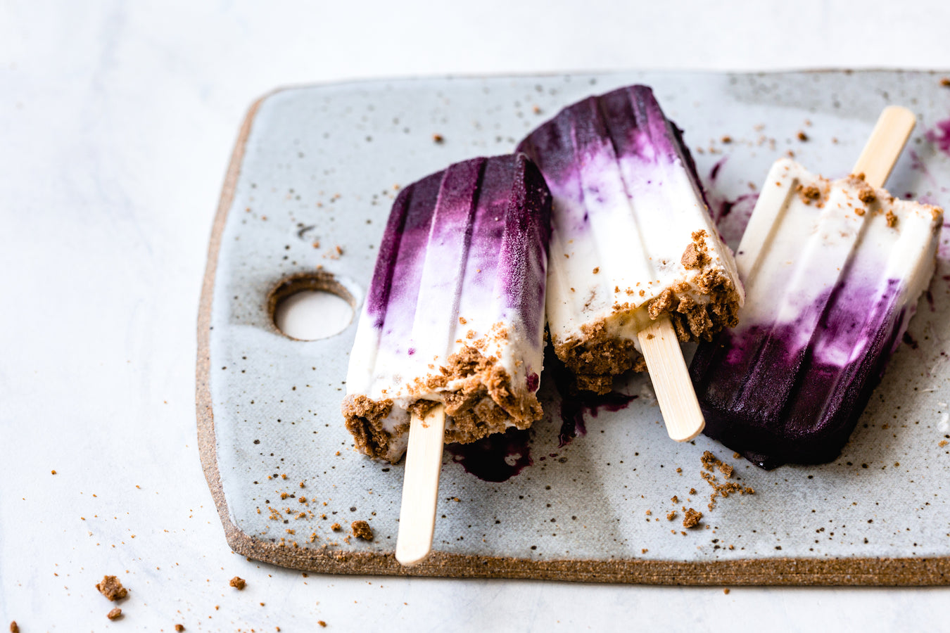 Blueberry Chèvre Cheesecake Popsicles | Vermont Creamery